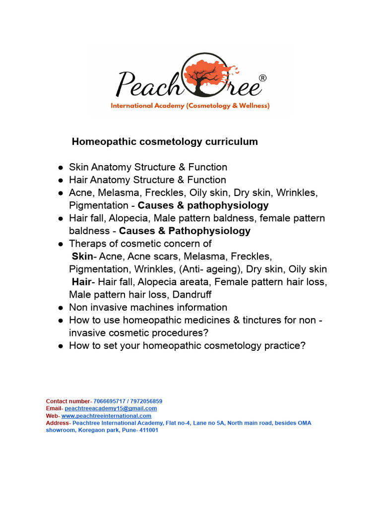 Homeopathic Cosmetology Curriculum Guide | PDF