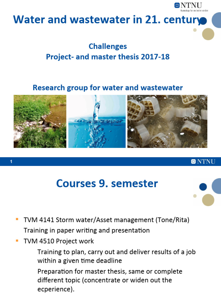 Master Thesis Water and Wastewater NTNU 2017-2018 | PDF