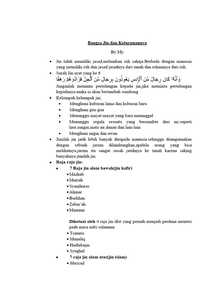 Bangsa Jin Dan Keturunannya | PDF | Agama & Spiritualitas