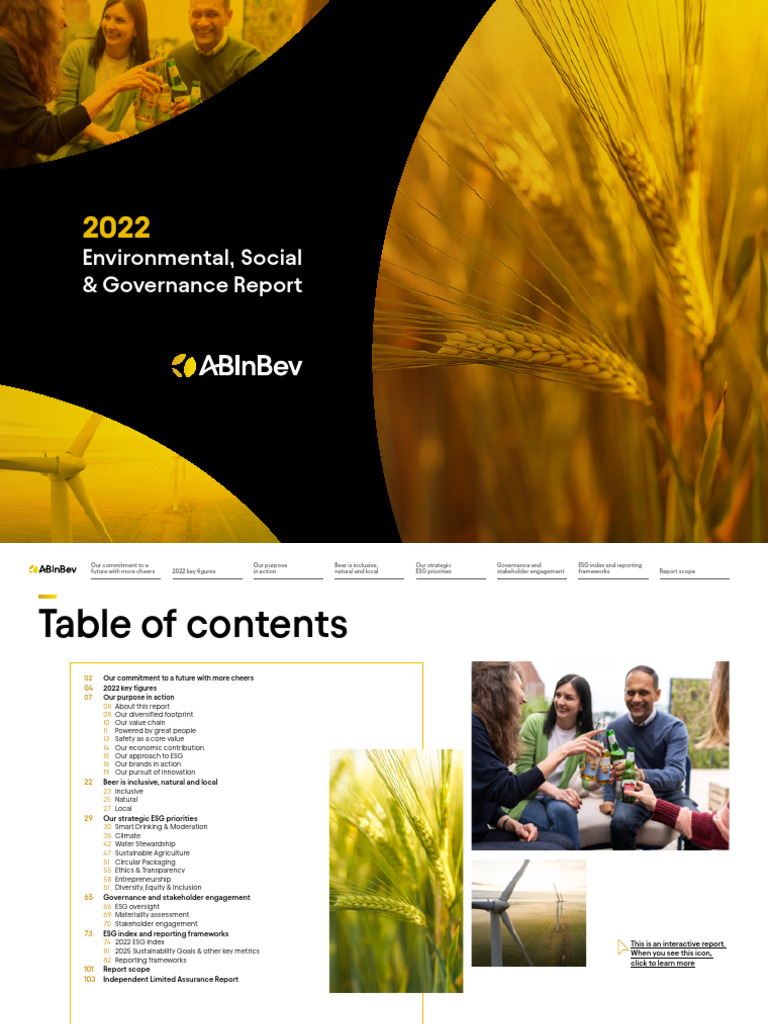 AB InBev - 2022 ESG Report - FINAL | PDF | Governance | Business