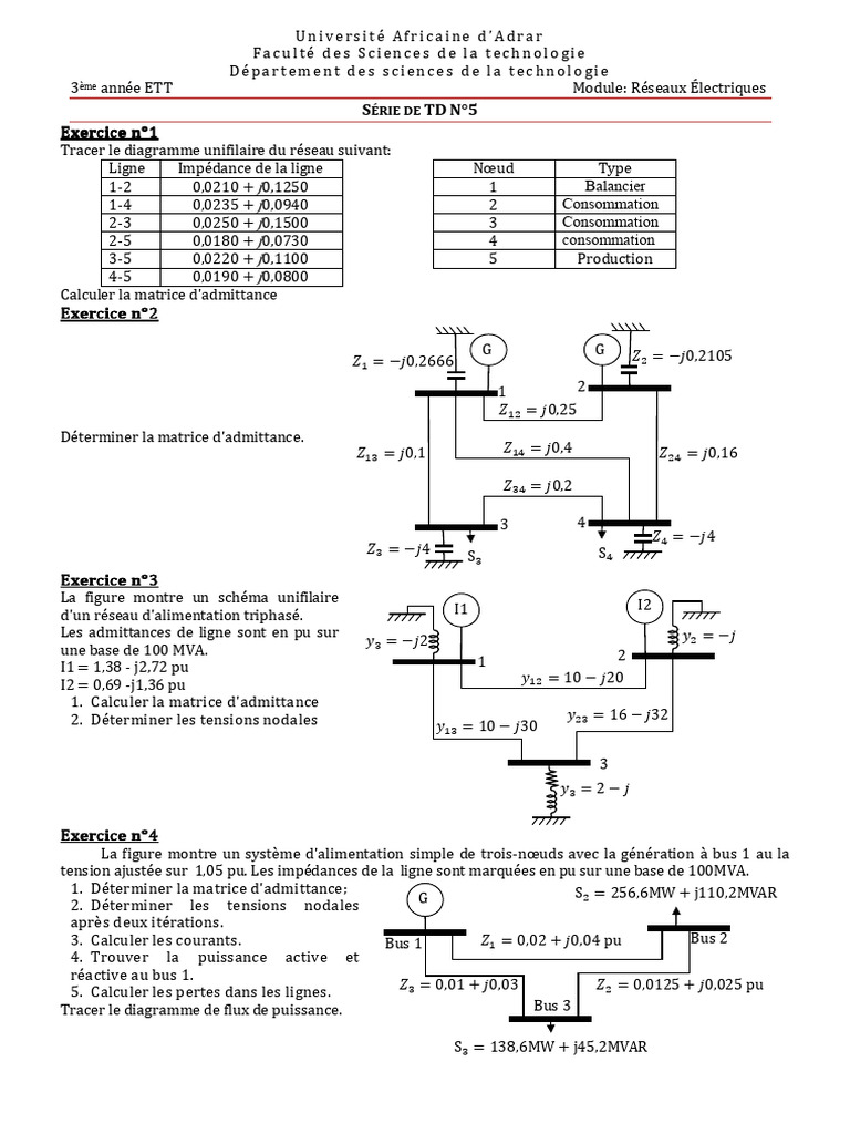 TD5 Solution Réseaux Electriques | PDF