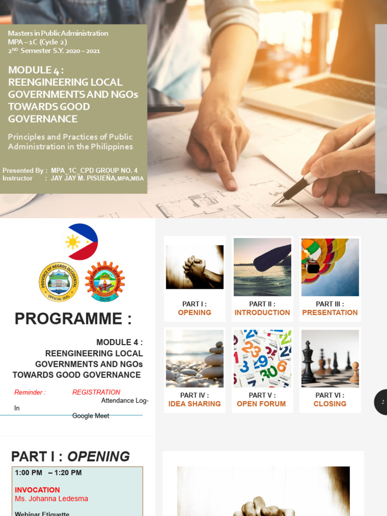 GROUP 4 Reengineering Local Governments & NGOs Towards Good Governance ...