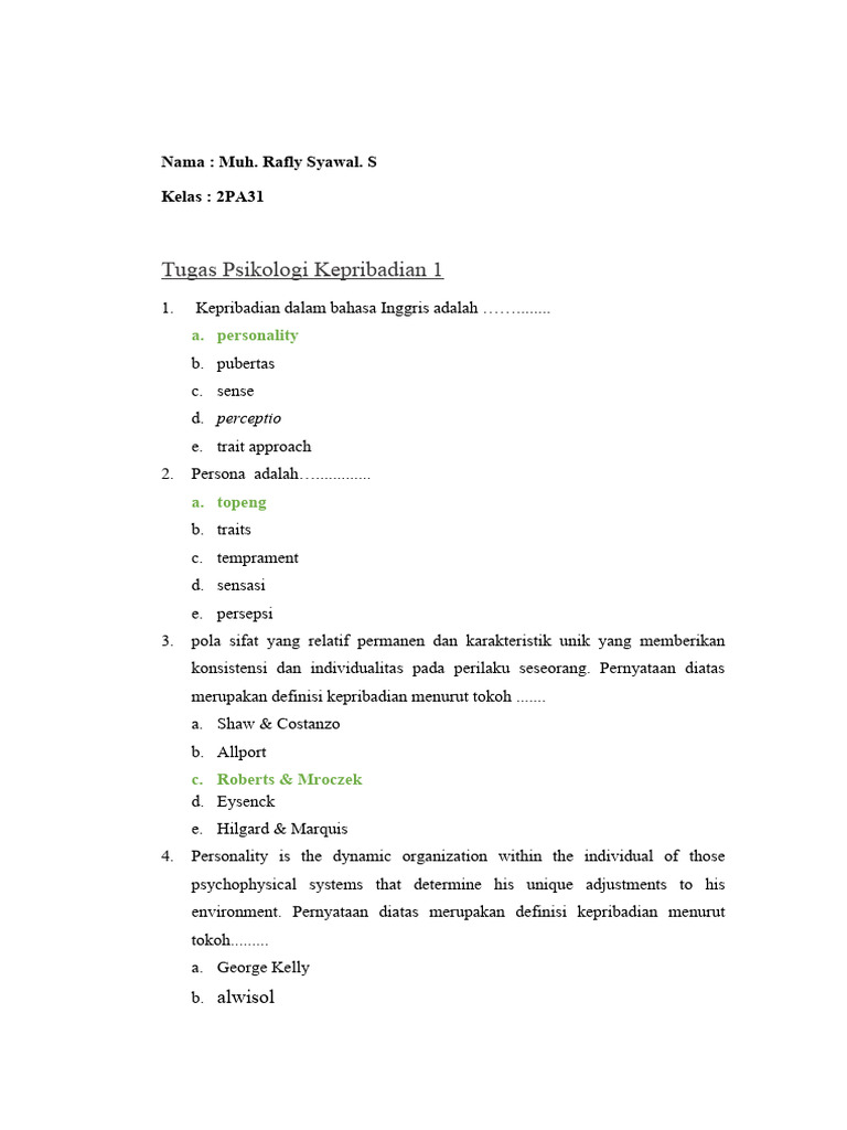 Muh. Rafly Syawal Syahuddin-10522881-2pa31-Psikologi Kepribadian 1 ...