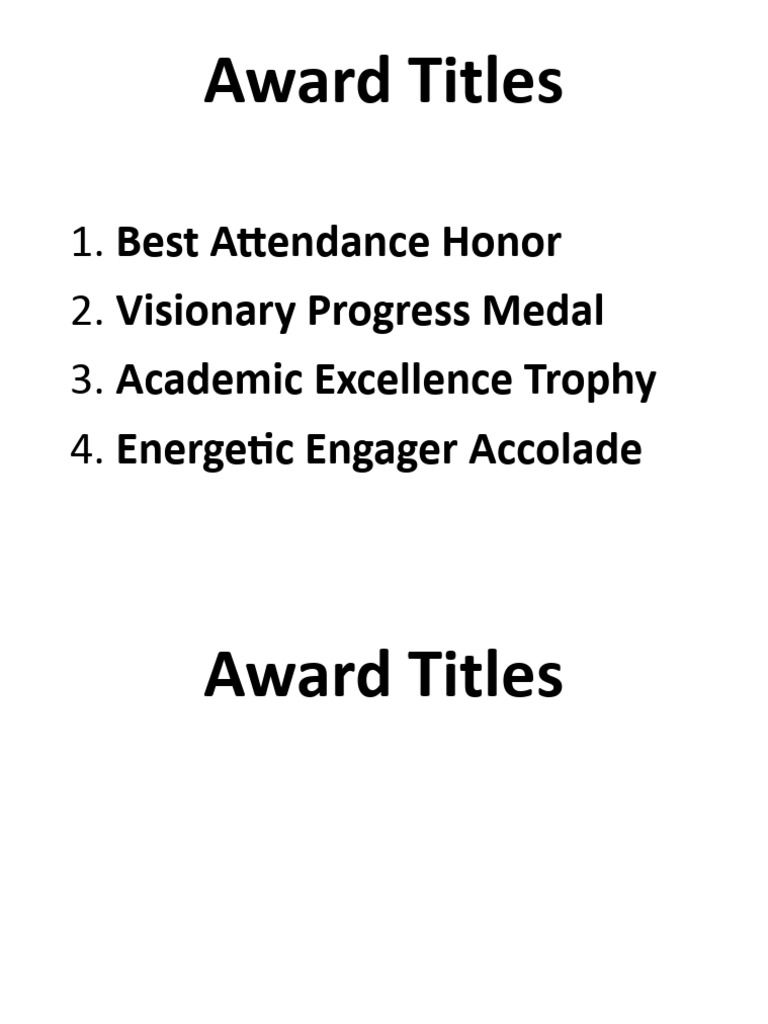 Award Titles | PDF