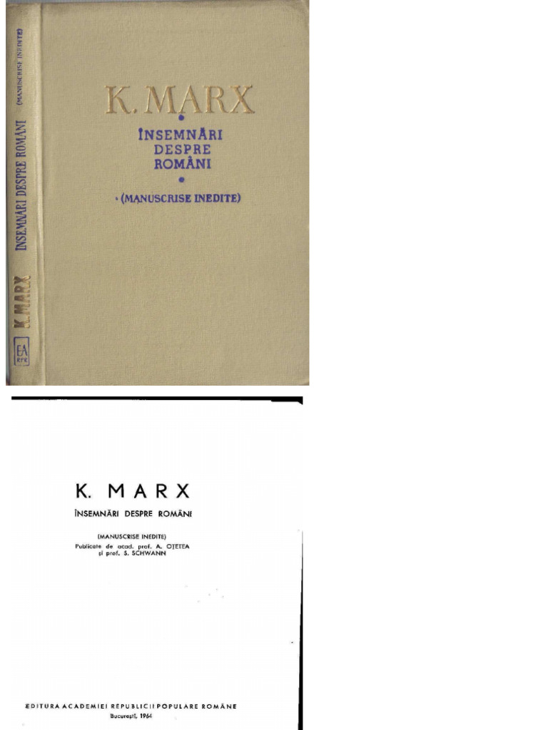 Karl Marx Insemnari Despre Rom | PDF