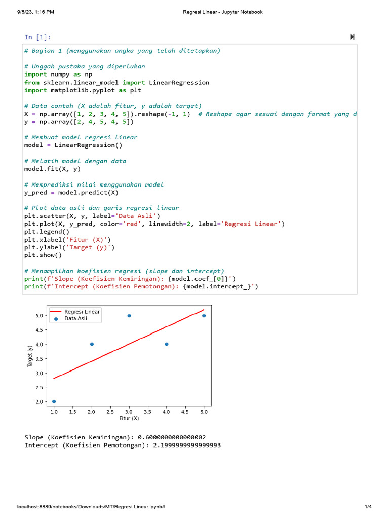 Regresi Linear - Jupyter Notebook | PDF Regresi Linear - Jupyter Notebook | PDF