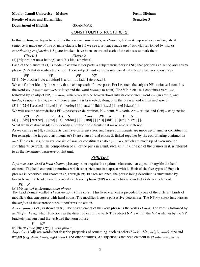 Grammar3 All Handouts | PDF