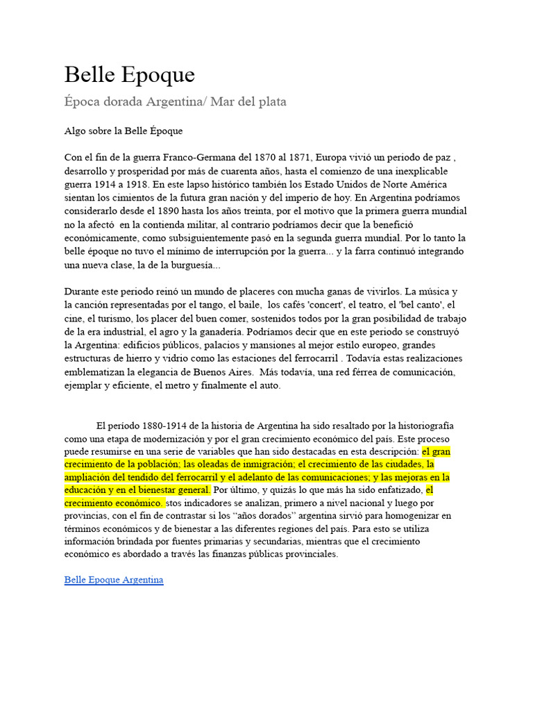 Belle Epoque | PDF