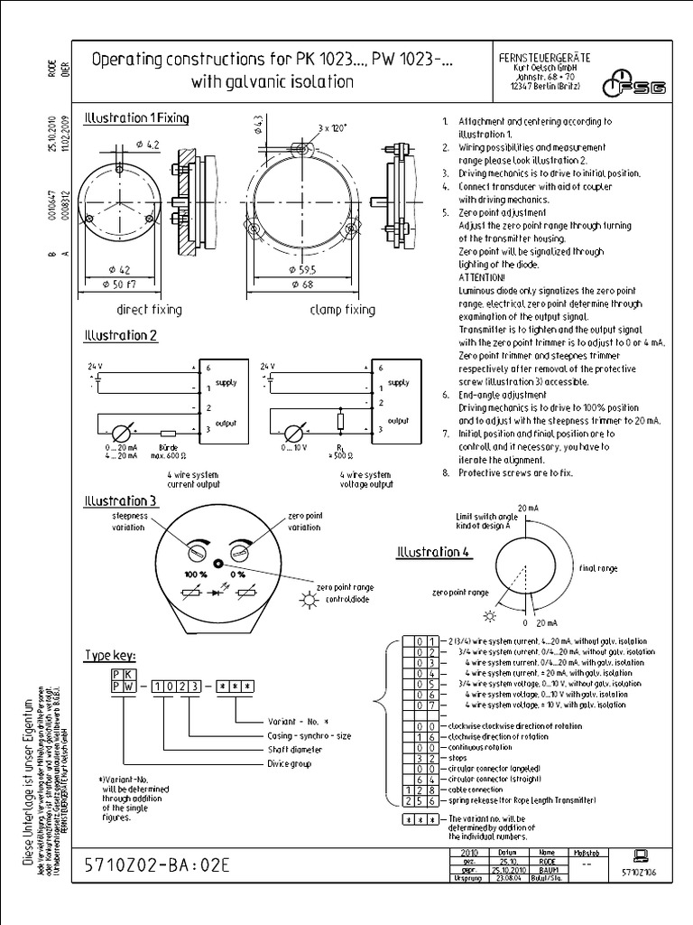 FSG PW1023 Operating Manual | PDF