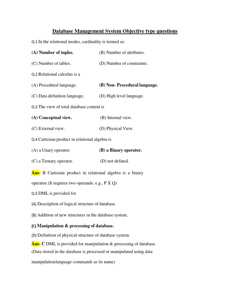 DBMS Mid-1 Imp Bits | PDF