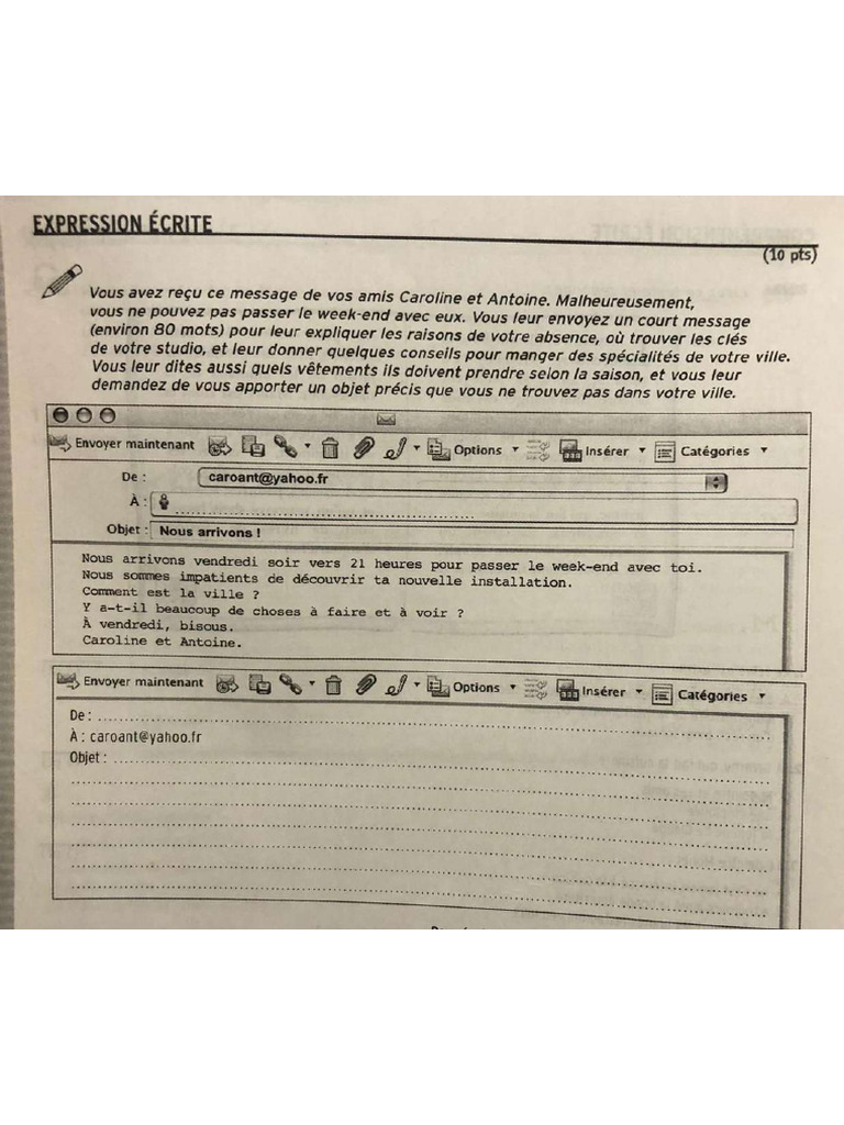 A2 - Expression Ecrite | PDF