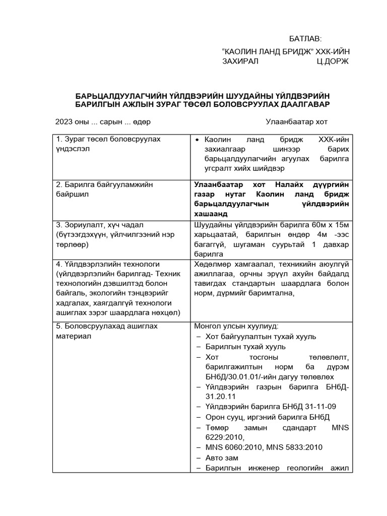 Ажлын даалгавар 60х15 Шуудайны үйлдвэр Pdf