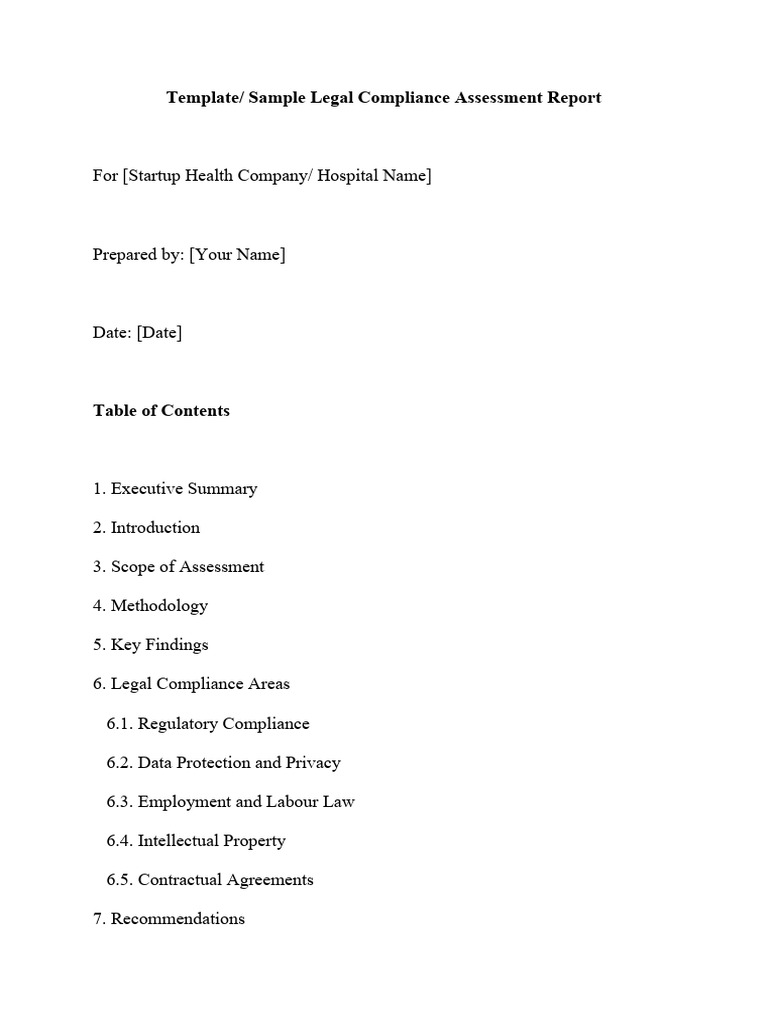 Sample For Legal Compliance Report | PDF | Law