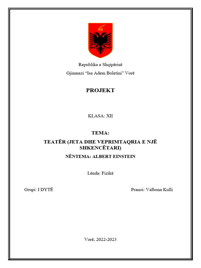 Projekt FIZIKE 2023 | PDF