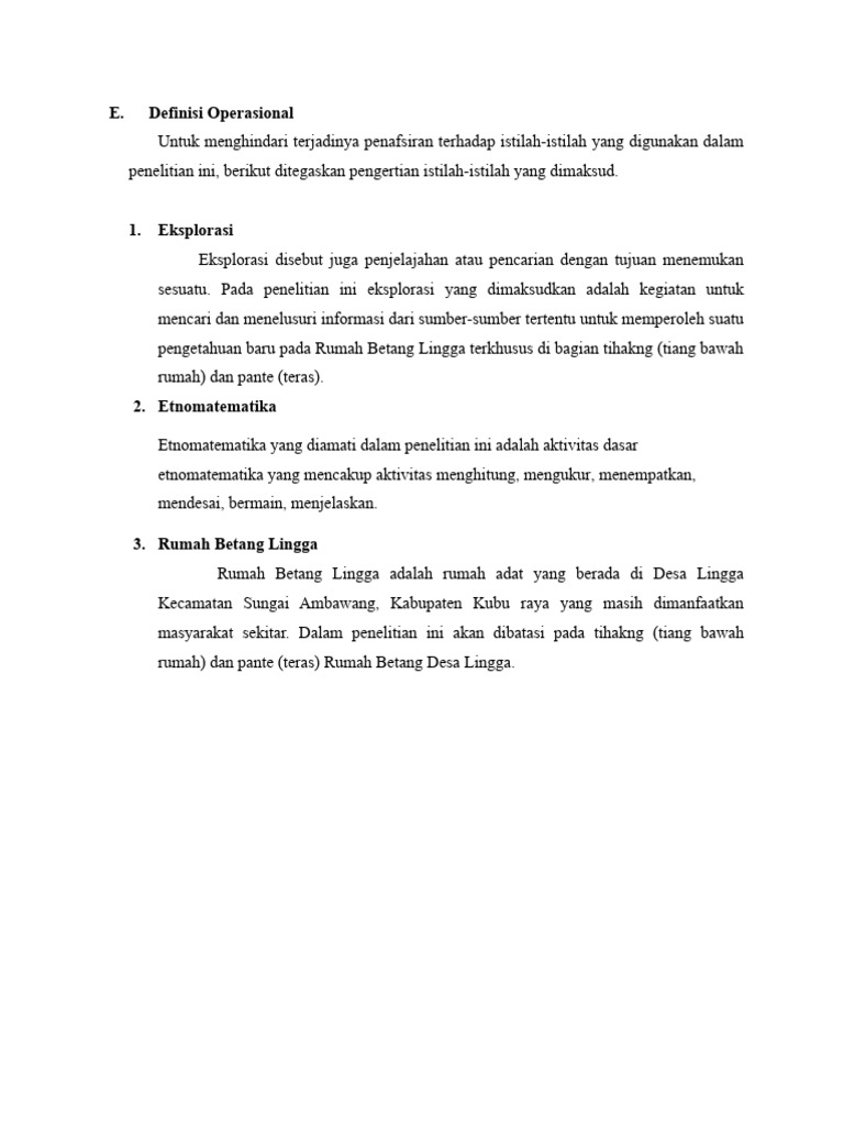Definisi Operasional | PDF