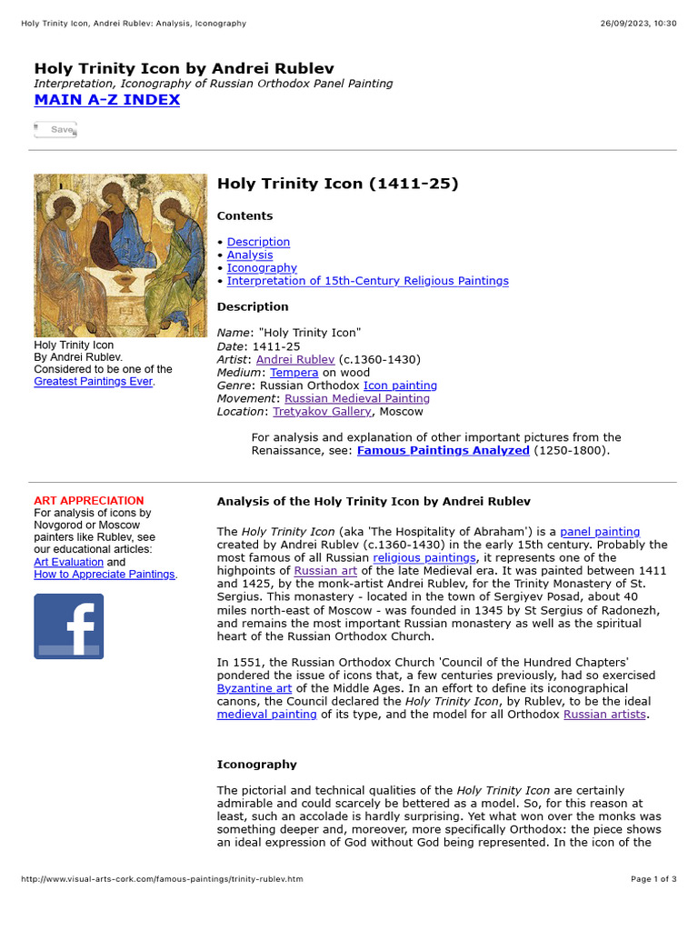 Rublev's Holy Trinity Icon Explained | PDF | Religion & Spirituality