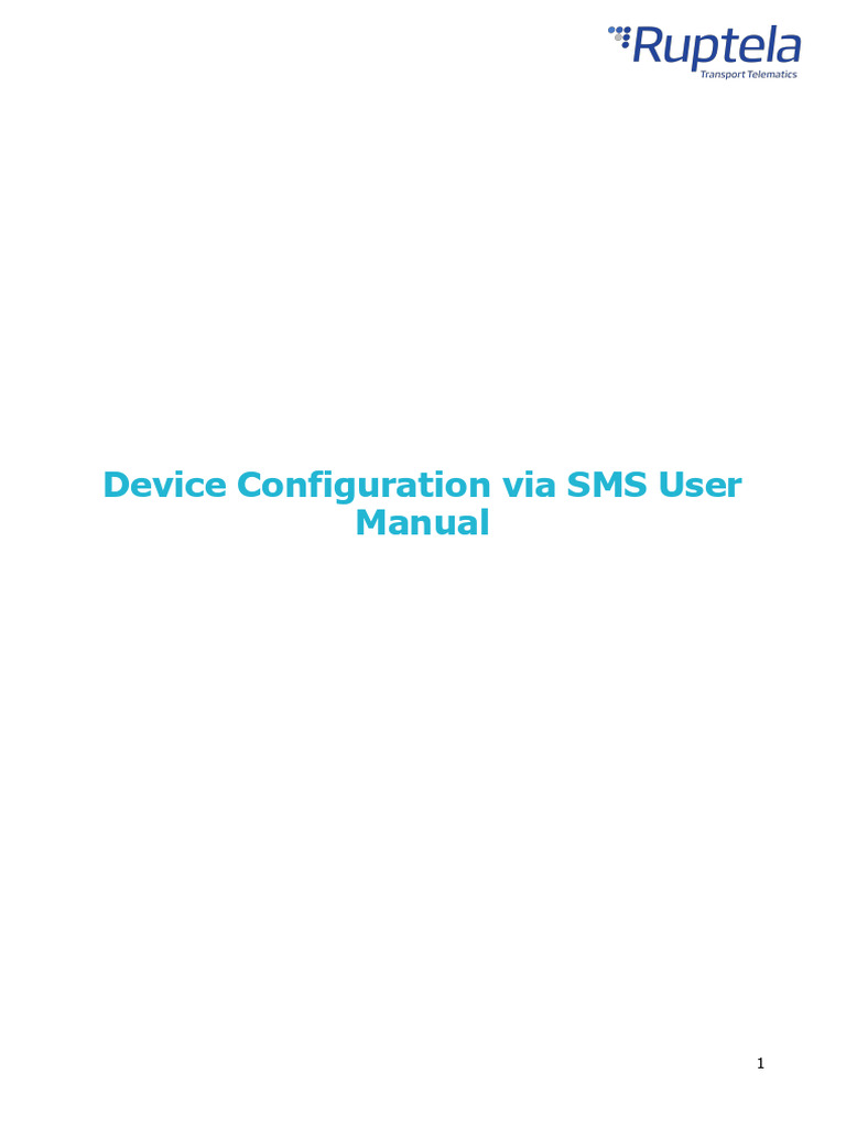 Device Configuration Via SMS User Manual | PDF