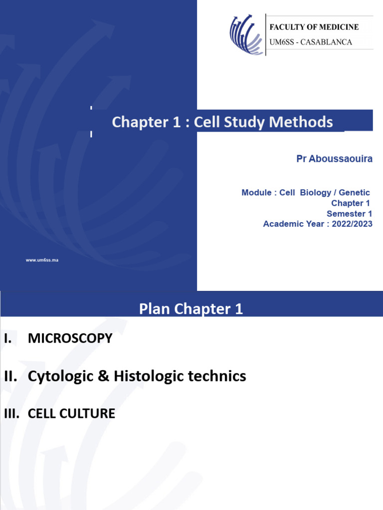 Chapter 1 Cell Studing Methods FM22 | PDF