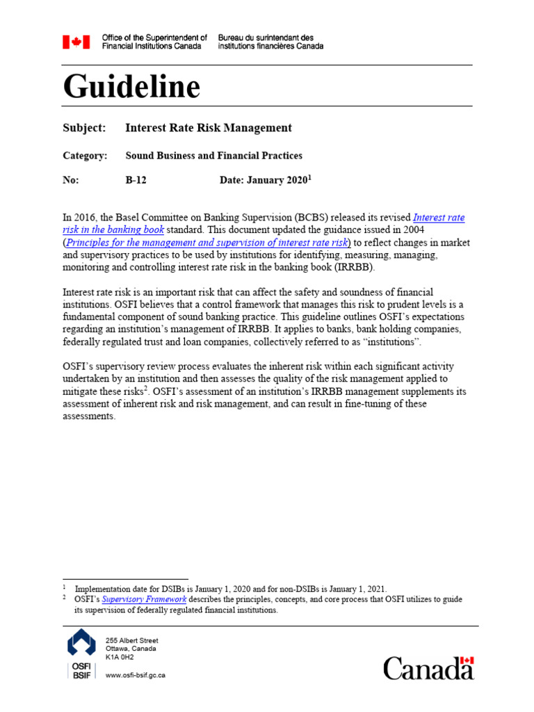 Interest Rate Risk Management | PDF | Risk | Internal Control