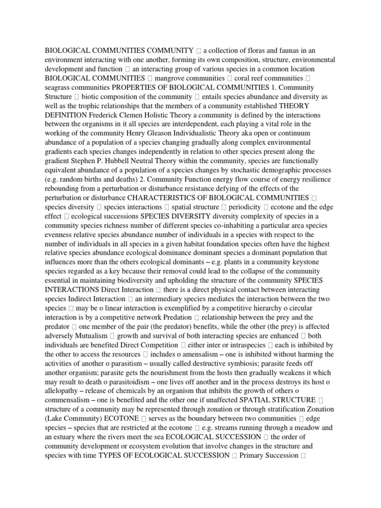 Biological Communities | PDF
