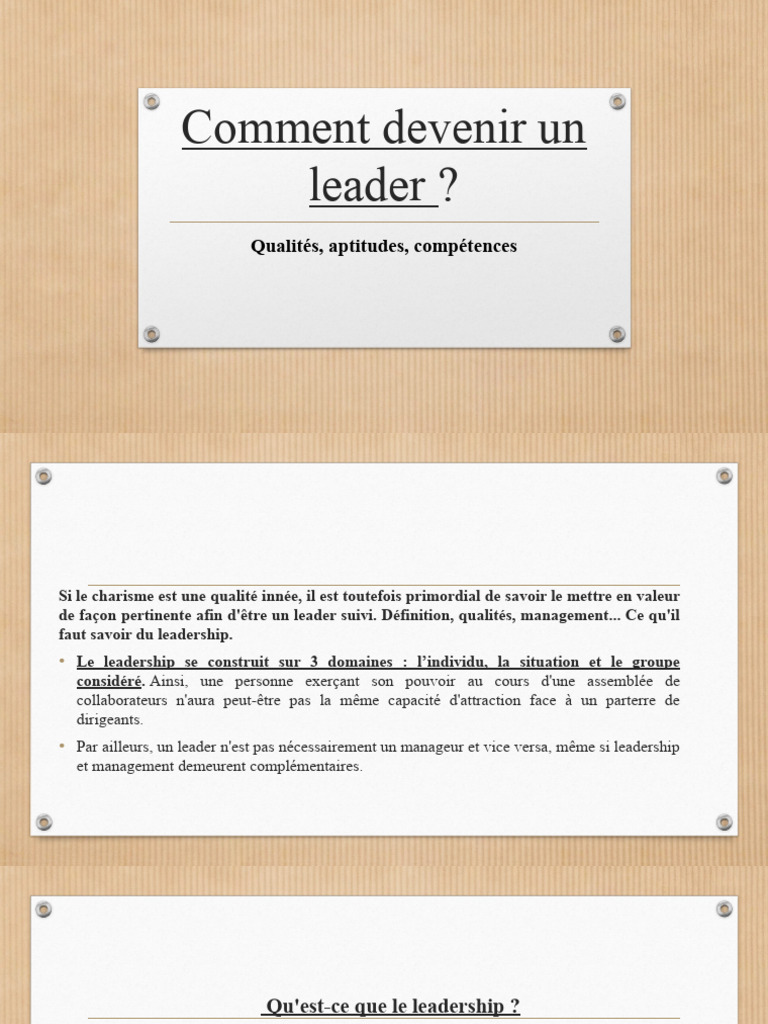Devenir un bon leader : qualités essentielles | PDF