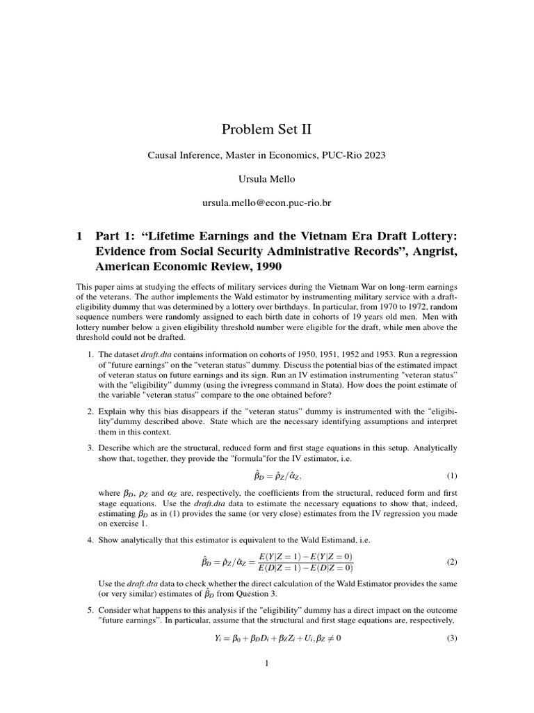 Problem Set II | PDF
