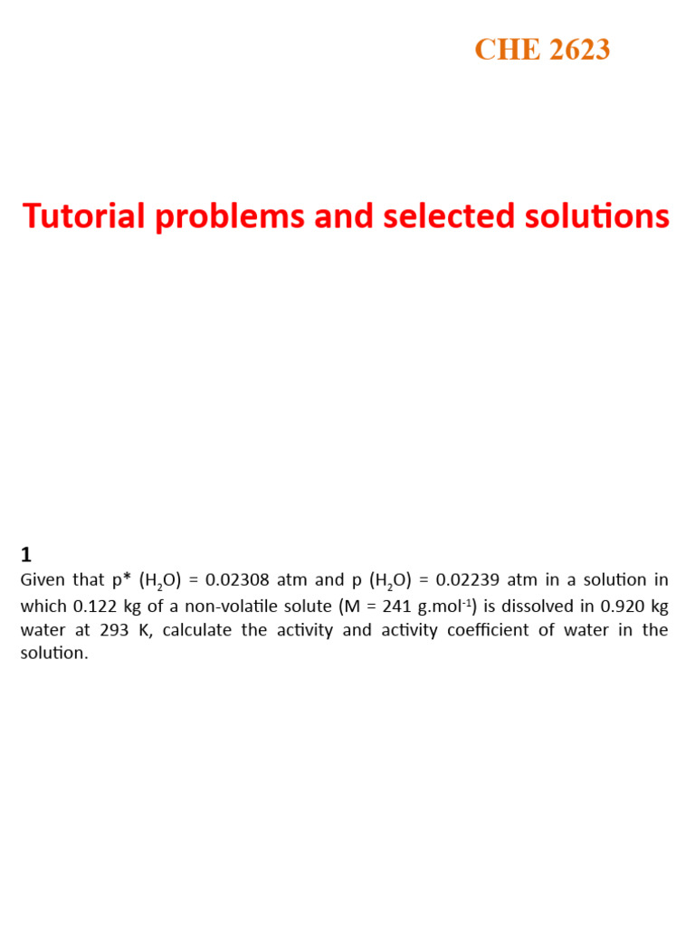 Tutorial Soln Thermodynamic1 | PDF