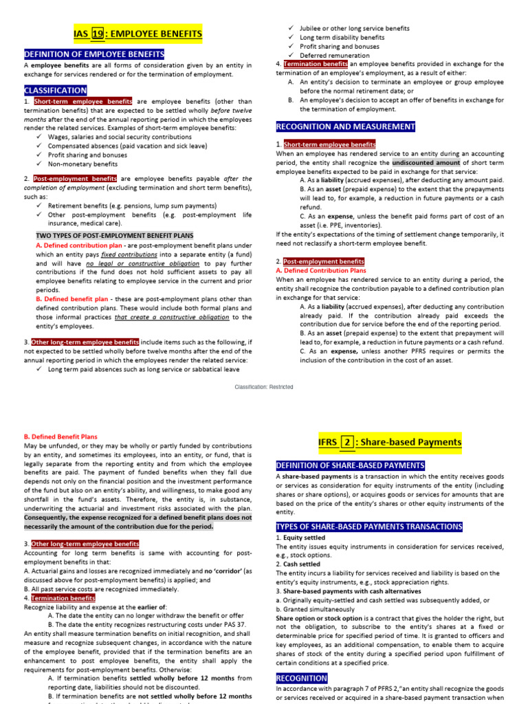 ACC 203 - Module 10-Employee Benefits, Share-Based Payments & EPS | PDF