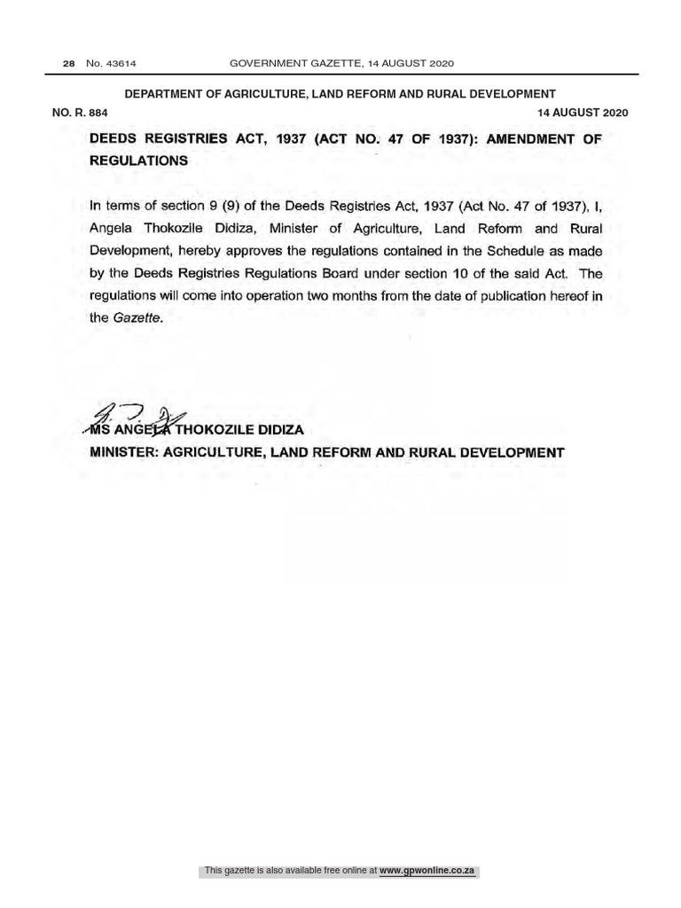 Deeds Registries Act - Amendments 2020 | PDF