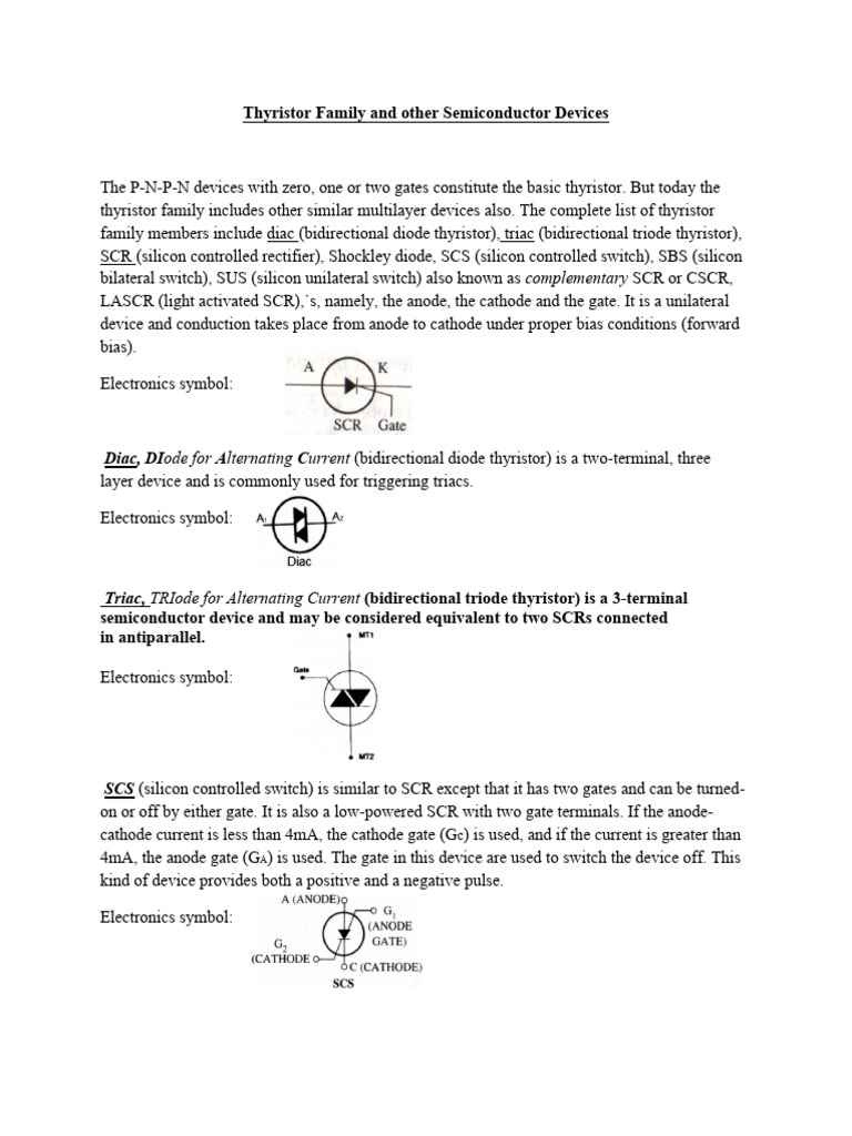 Thyristor Devices Pdf
