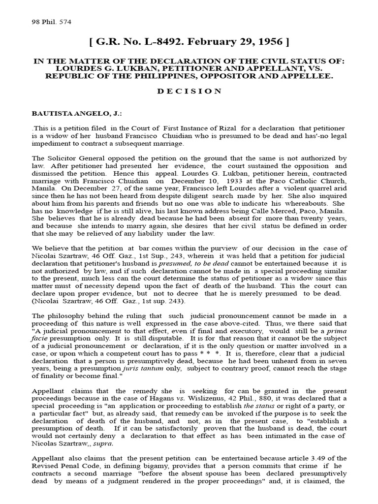 01 Lukban Vs Republic | PDF