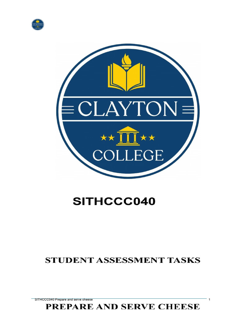 SITHCCC040 Student Assessment Tasks | PDF