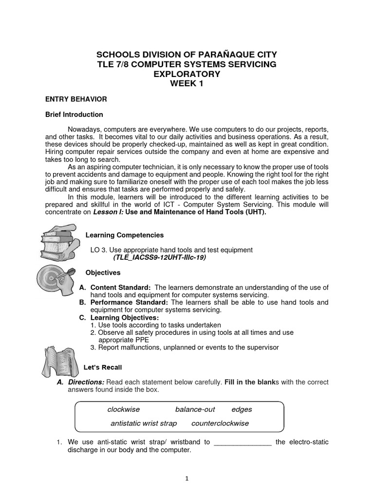 TLE_Grade7_8__Module3_Quarter1_Week1 | PDF