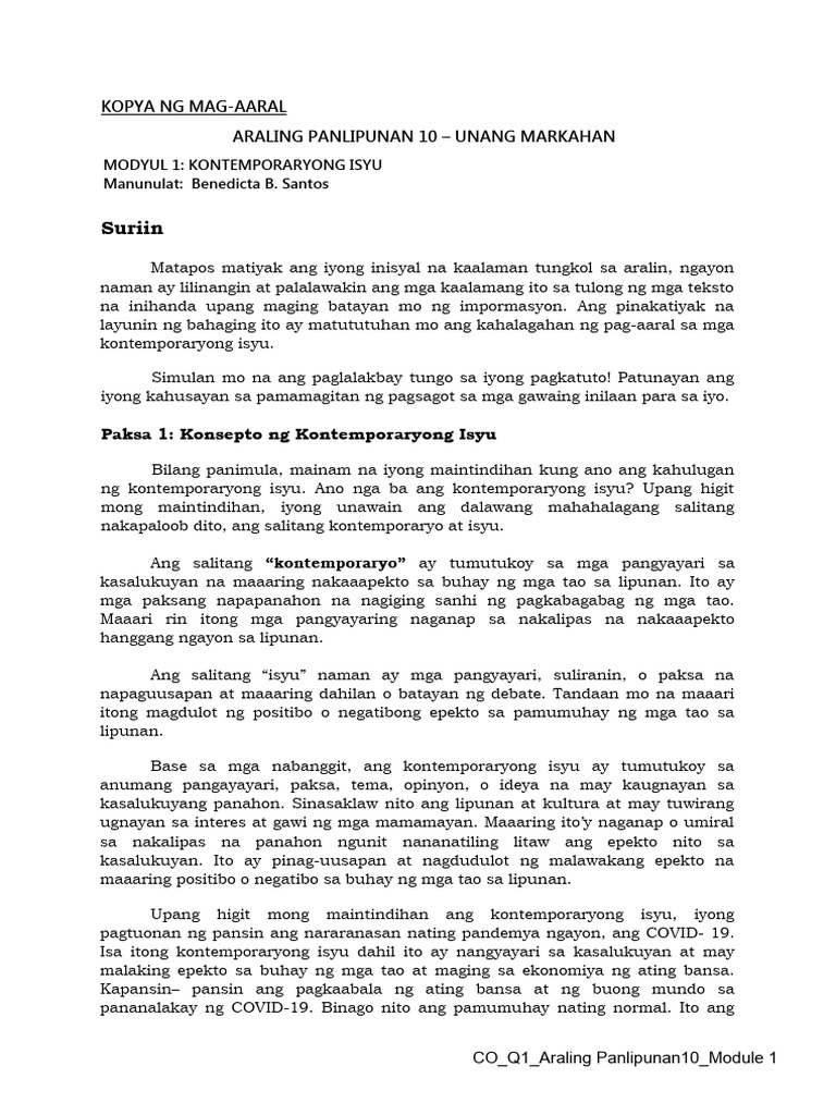 AP10_q1_mod1_kontemporaryong-isyu_v2 (2) | PDF