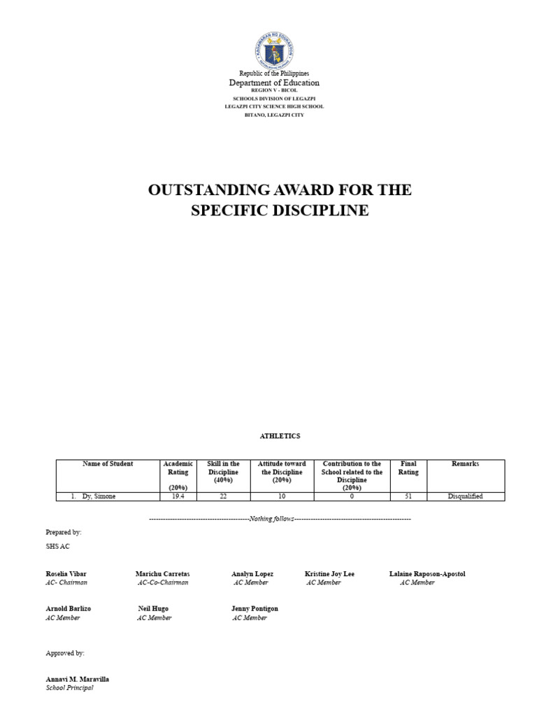 Specific Discipline | PDF