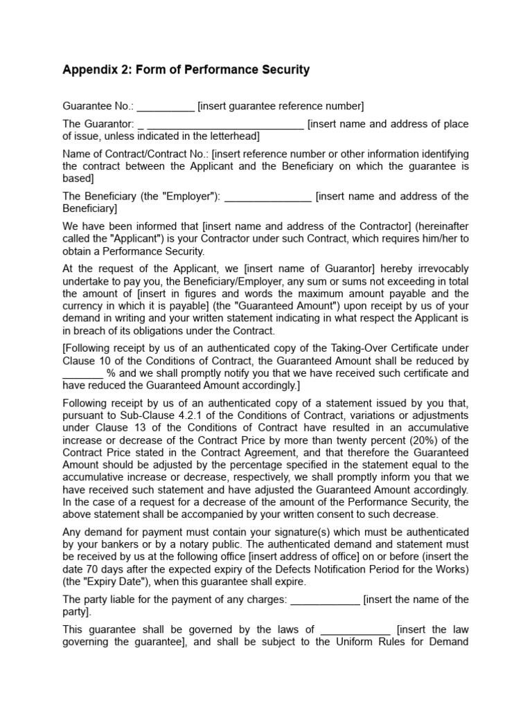 Garancija Za Dobro Izvršenje Posla - Obrazac | PDF | Business Law ...