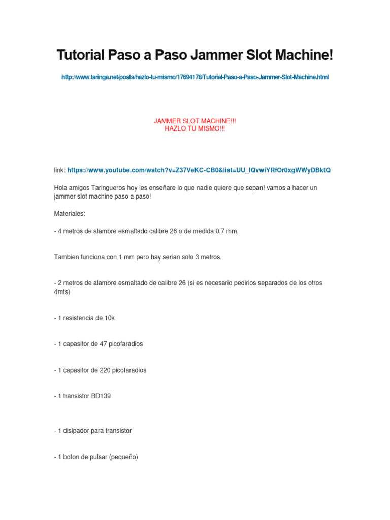 241362622 Tutorial Paso a Paso Jammer Slot Machine | PDF