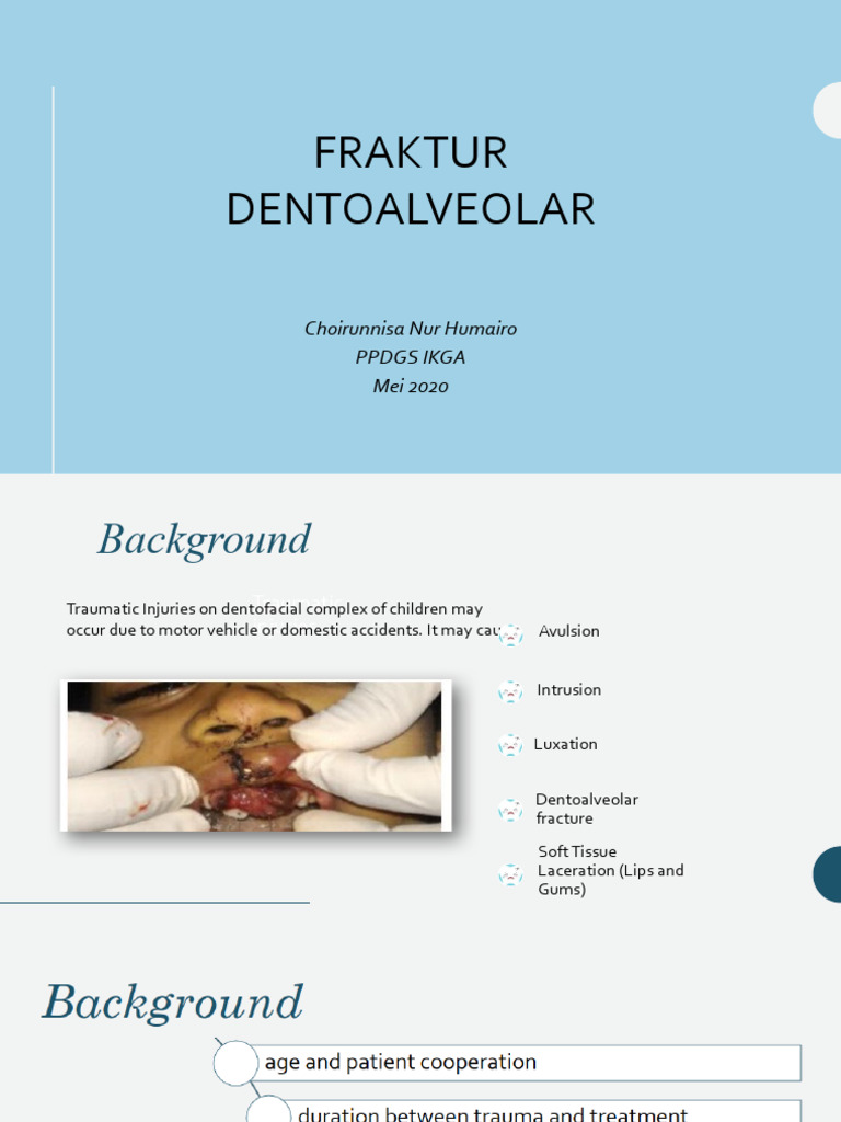 Dentoalveolar Fracture Management in Children | PDF | Injury ...