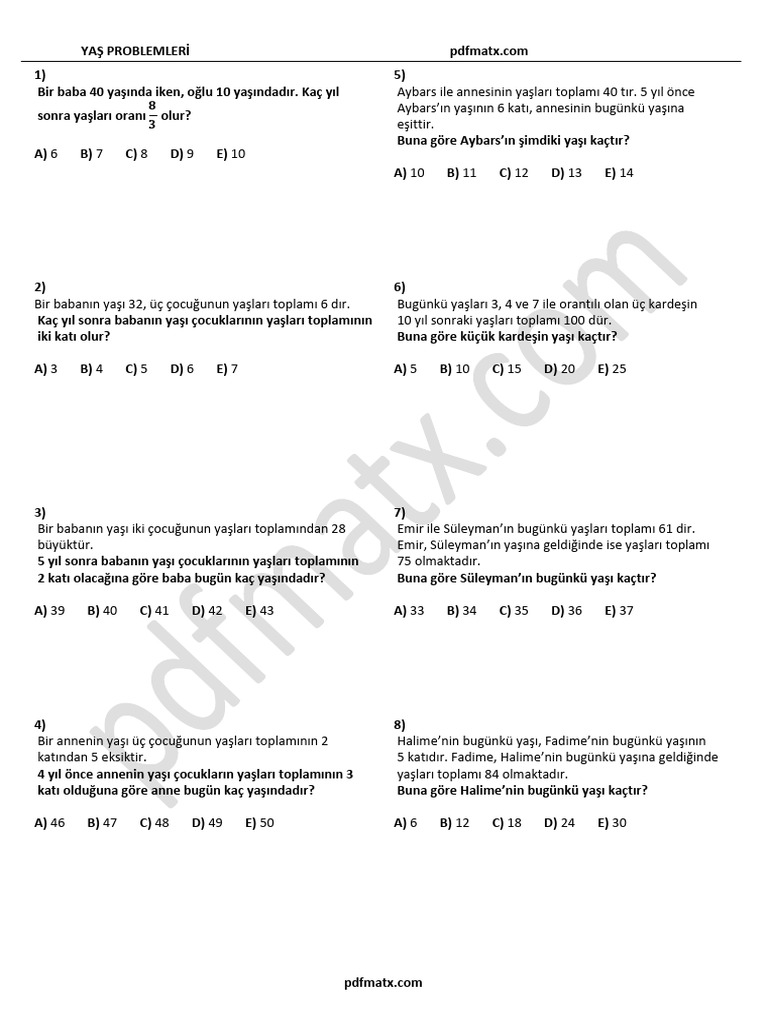 25 Yaş Problemleri | PDF