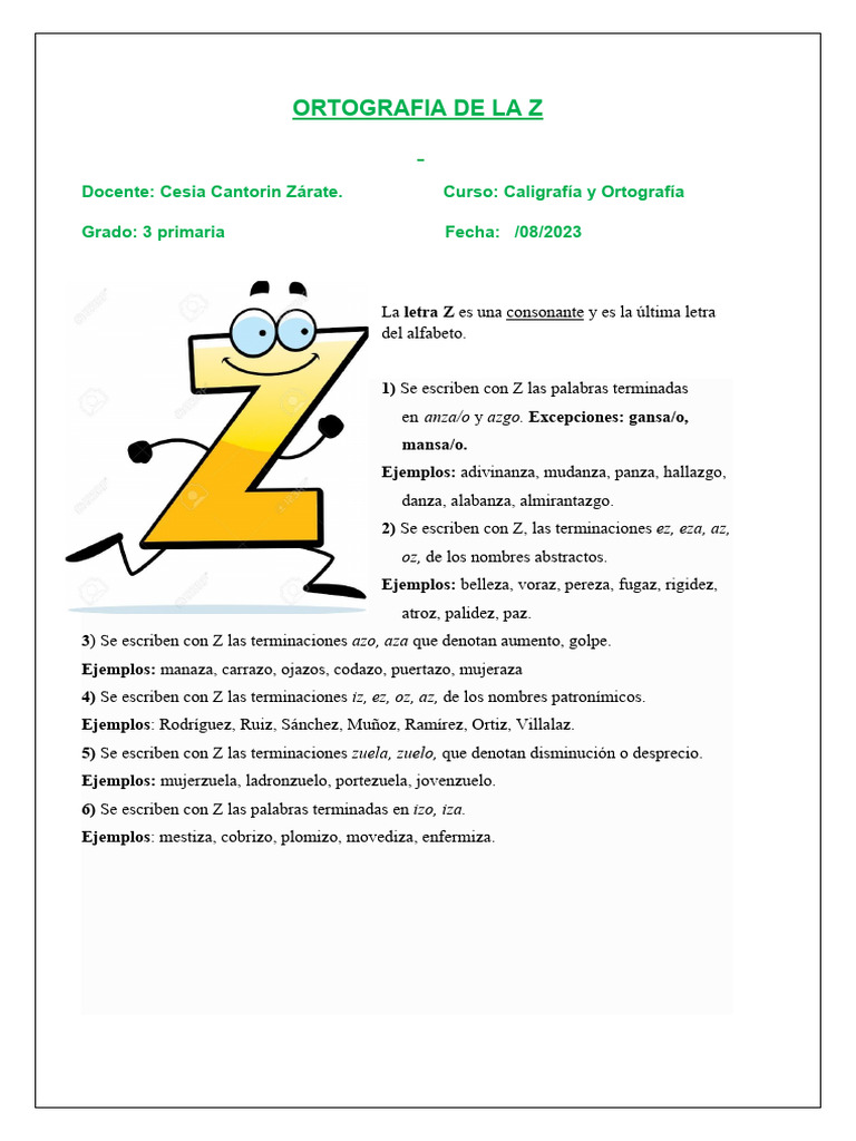 Ortografia de La Z | PDF