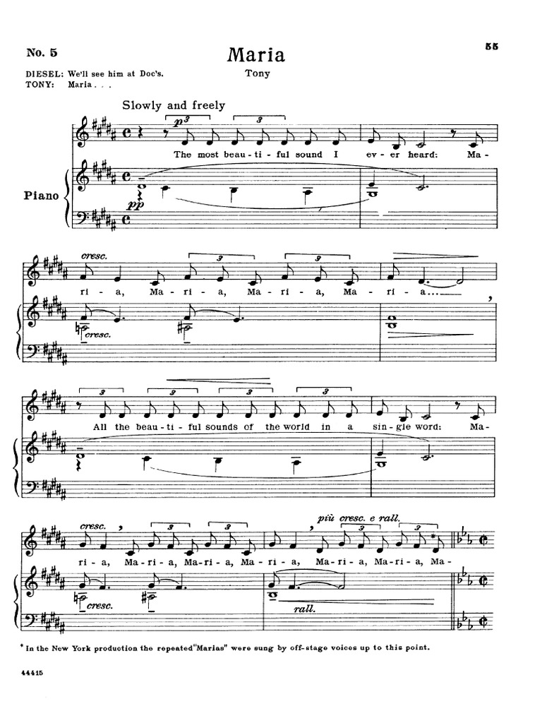 Maria - West Side Story (Complete Vocal Score) | PDF