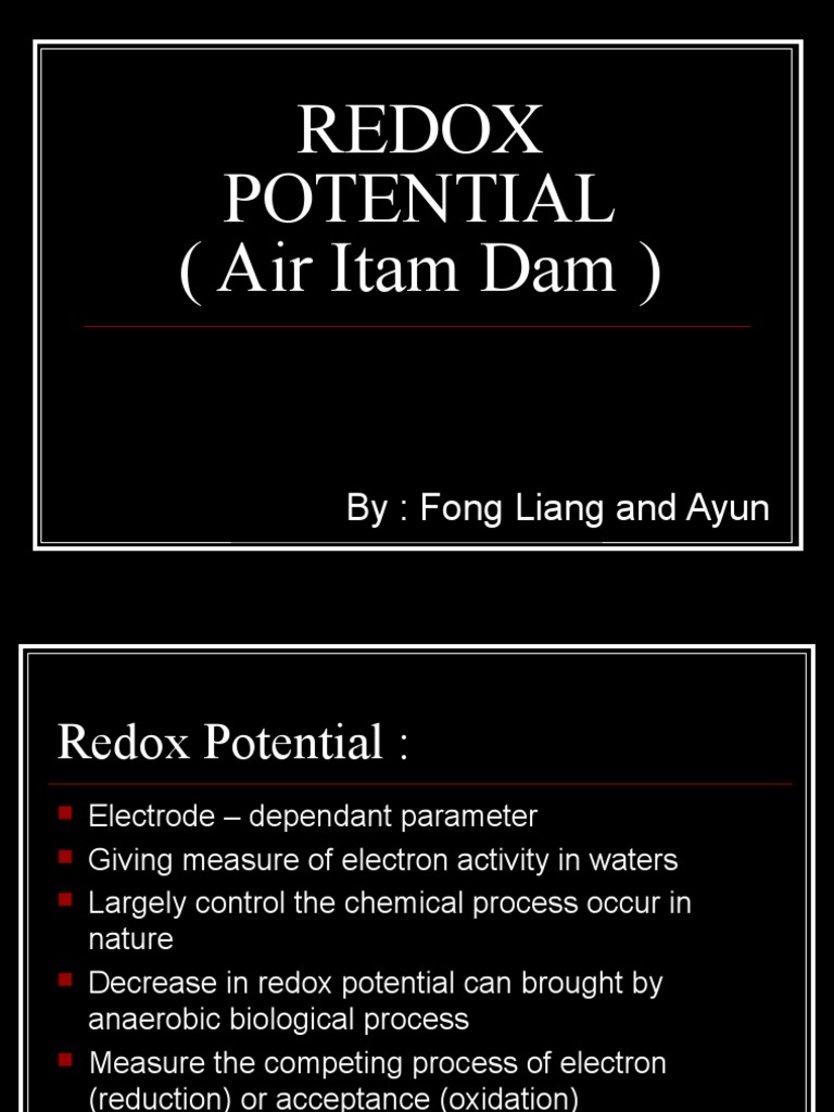 Redox Potential Presentation) | PDF | Redox | Physical Sciences