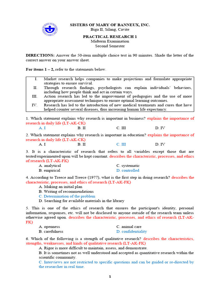 PR 1 Midterm Examination | PDF