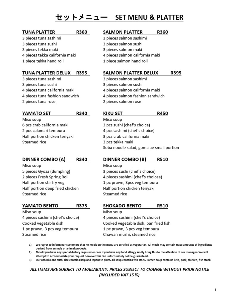 Yamato Menu 202204 | PDF