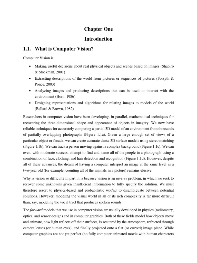 Computer Vision CH1 | PDF