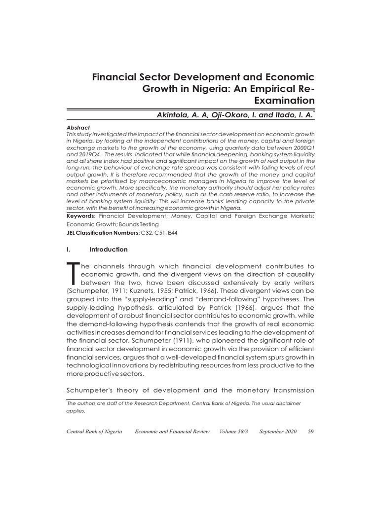 Nigeria's Financial Sector Impact on Growth | PDF | Finance & Money ...