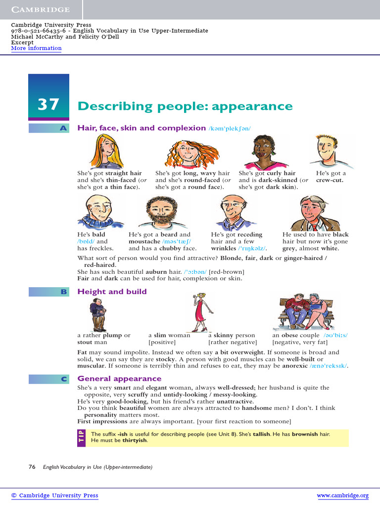 Describing People | PDF | Integumentary System | Human Appearance