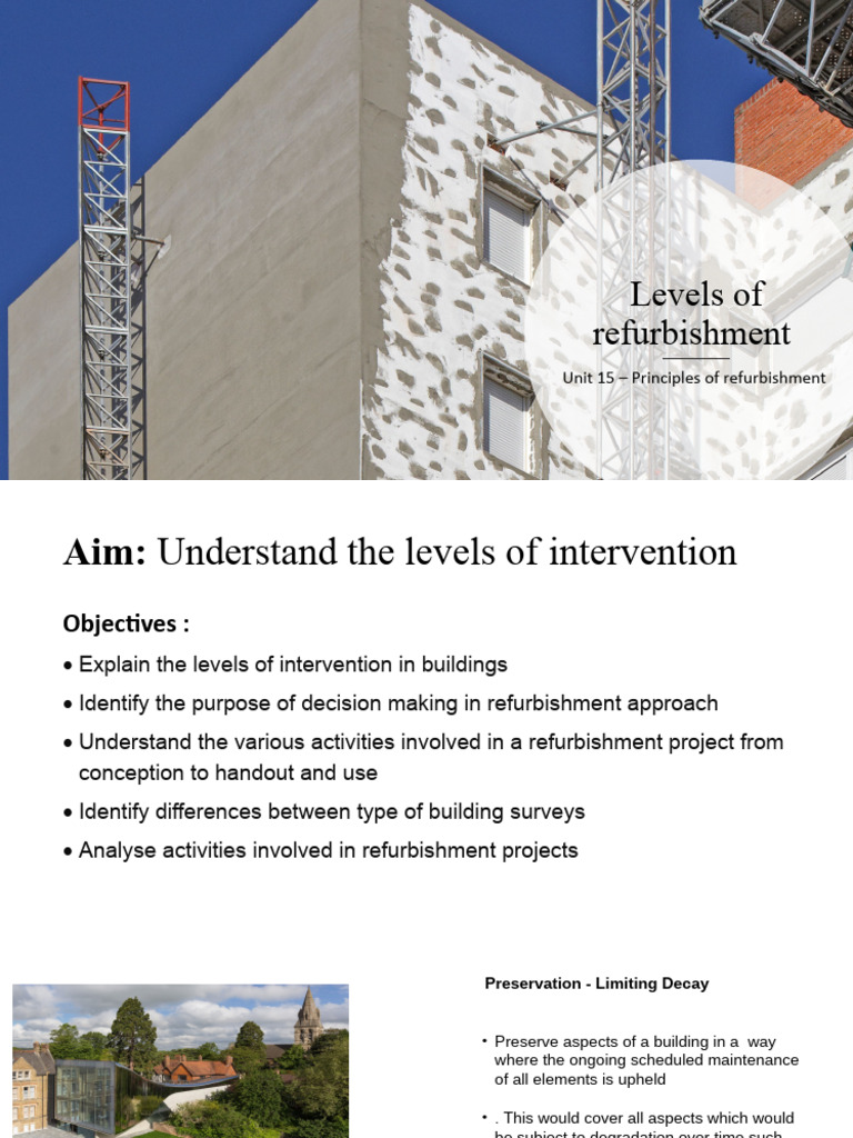 TYpes and Stages of Refurbishment | PDF