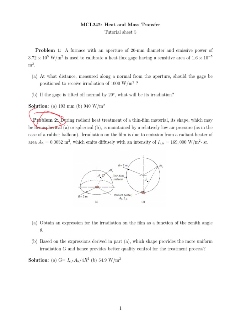 Tutorial Sheet 5 | PDF