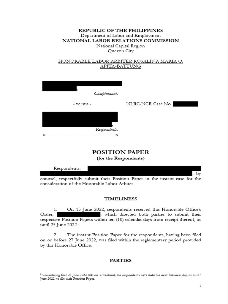 Position Paper Redacted | PDF